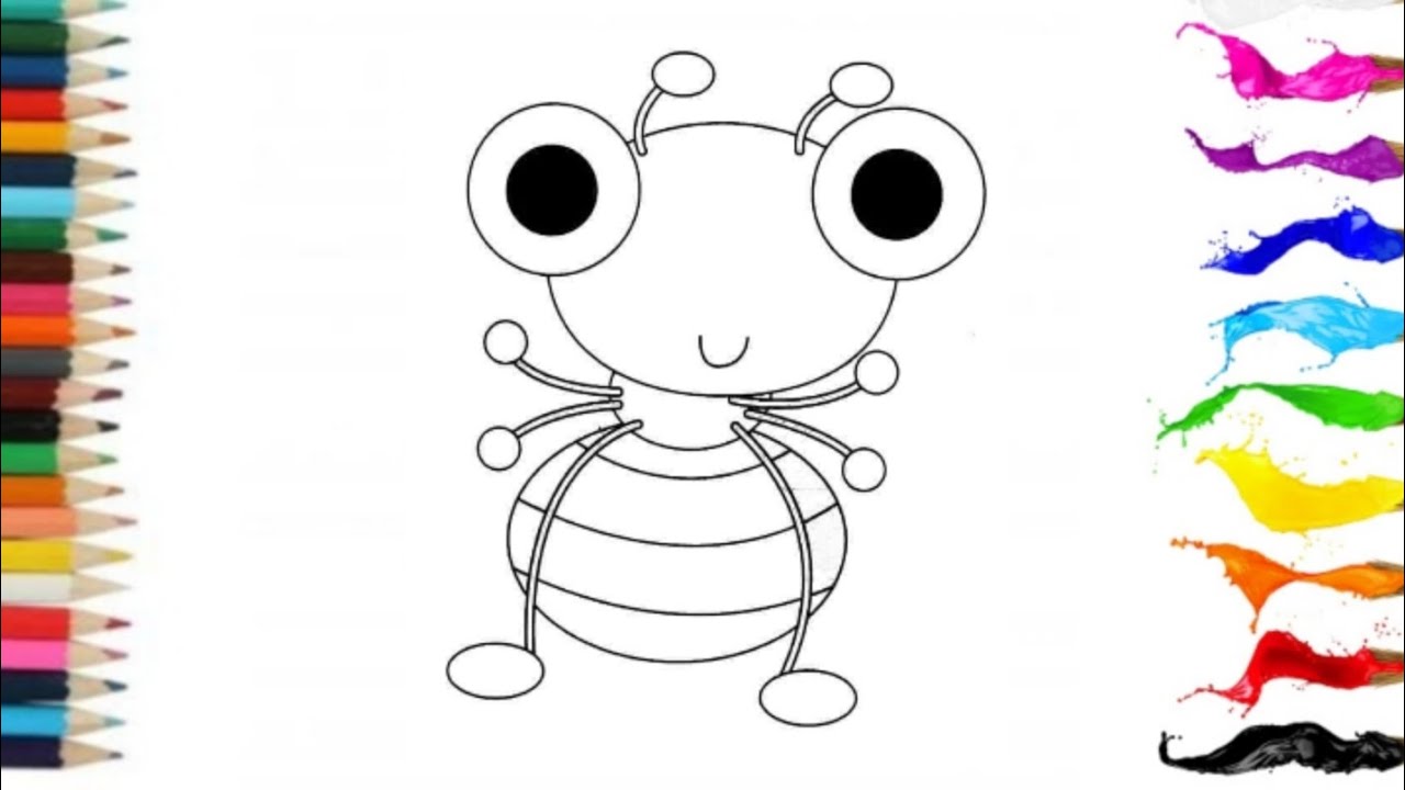 HOW DRAW ANT 🐜 FOR KIDS/KIDS DRAWING LEARN STEP BY STEP - YouTube