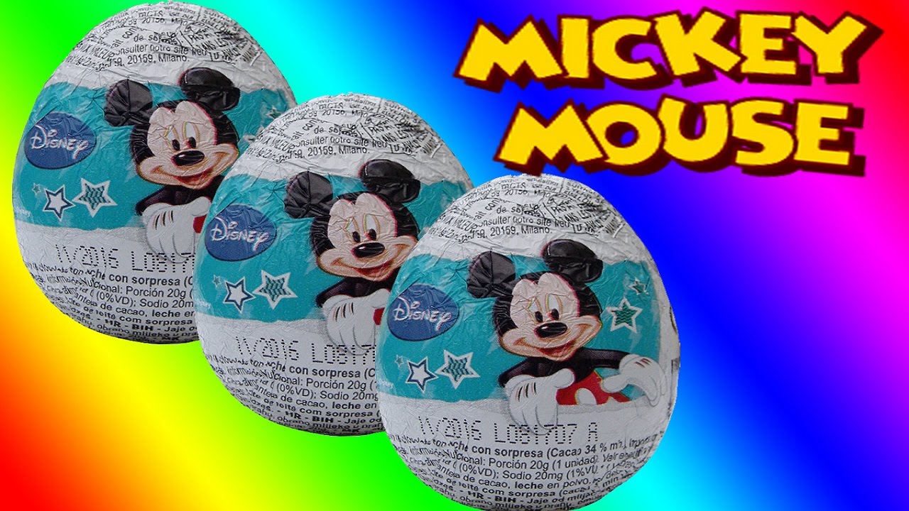3 Mickey Mouse Surprise Eggs Unboxing Disney - YouTube