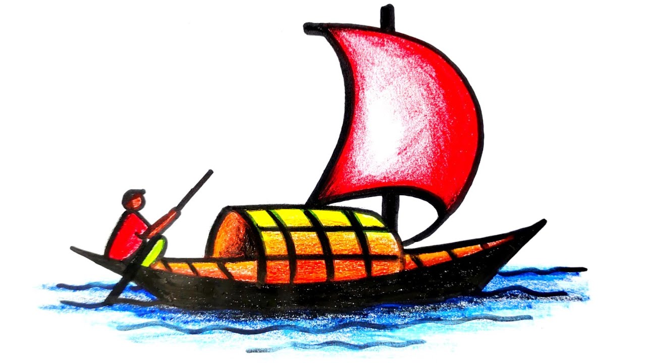 পালতোলা নৌকা আঁকা | Paltola Nouka Drawing | নৌকা আঁকা | Paltola Nouka ...