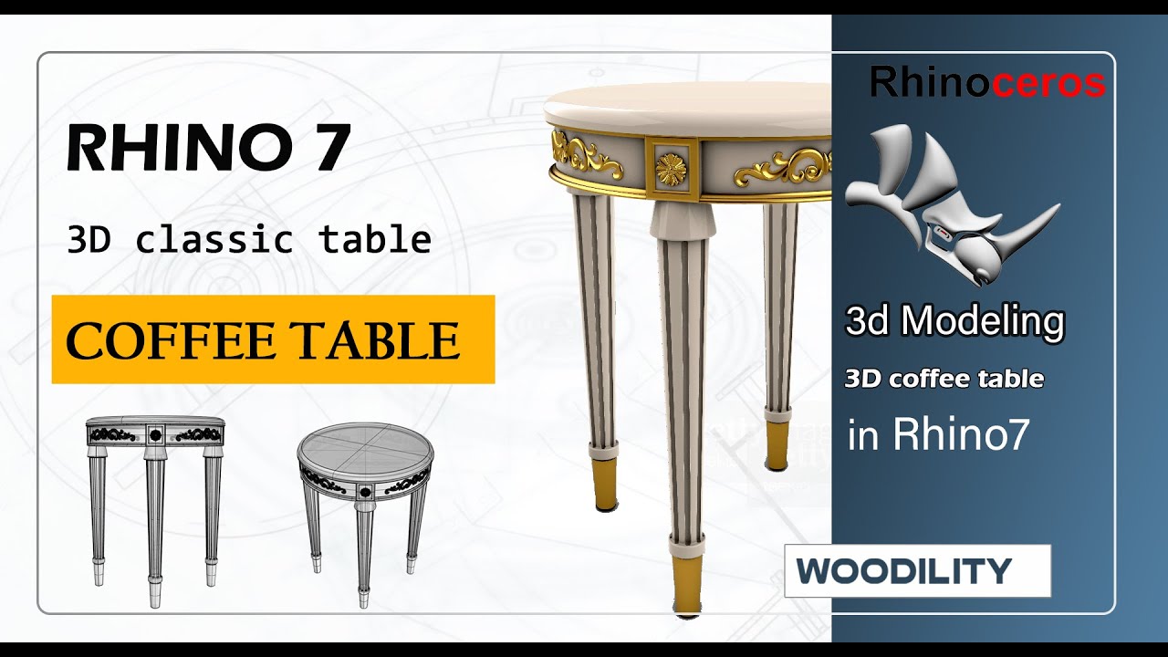 RHINO TUTORIAL- HOW TO 3D CLASSIC TABLE - YouTube
