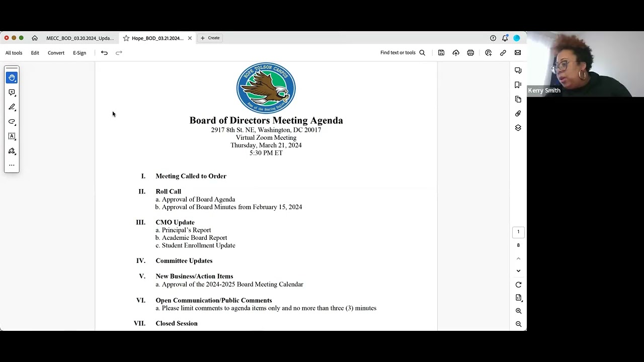 Hope Tolson Board Meeting Recording: March 21, 2024 - YouTube