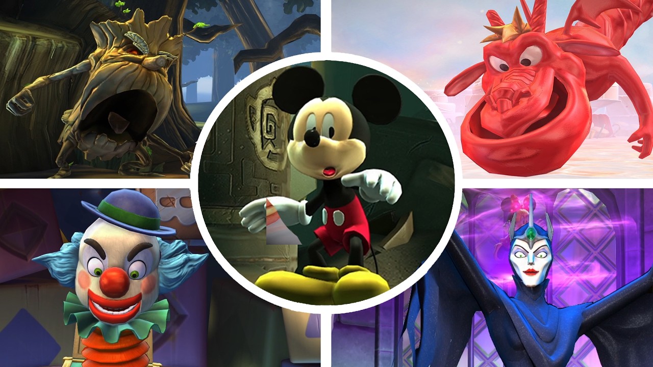 Castle of Illusion Starring Mickey Mouse - All Bosses (No Damage) - YouTube