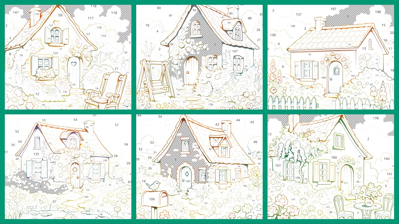 Countryside Homes Collection Garden Cottages Hey Color by Number Online ...