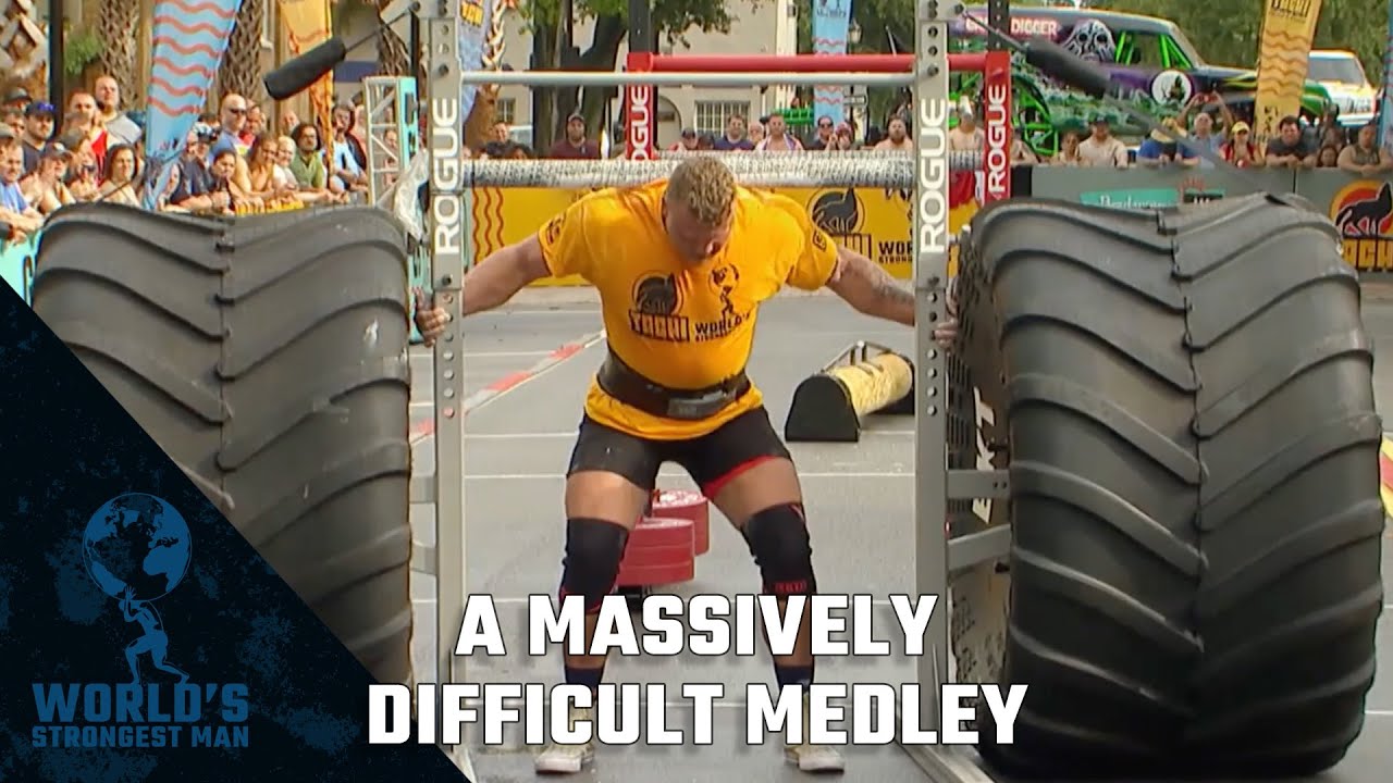 2019 World’s Strongest Man | Monster Jam Truck Pull & Giants Medley ...