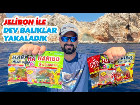 Jelibonla Dev Balıklar Yakaladık / Fishing With Haribo