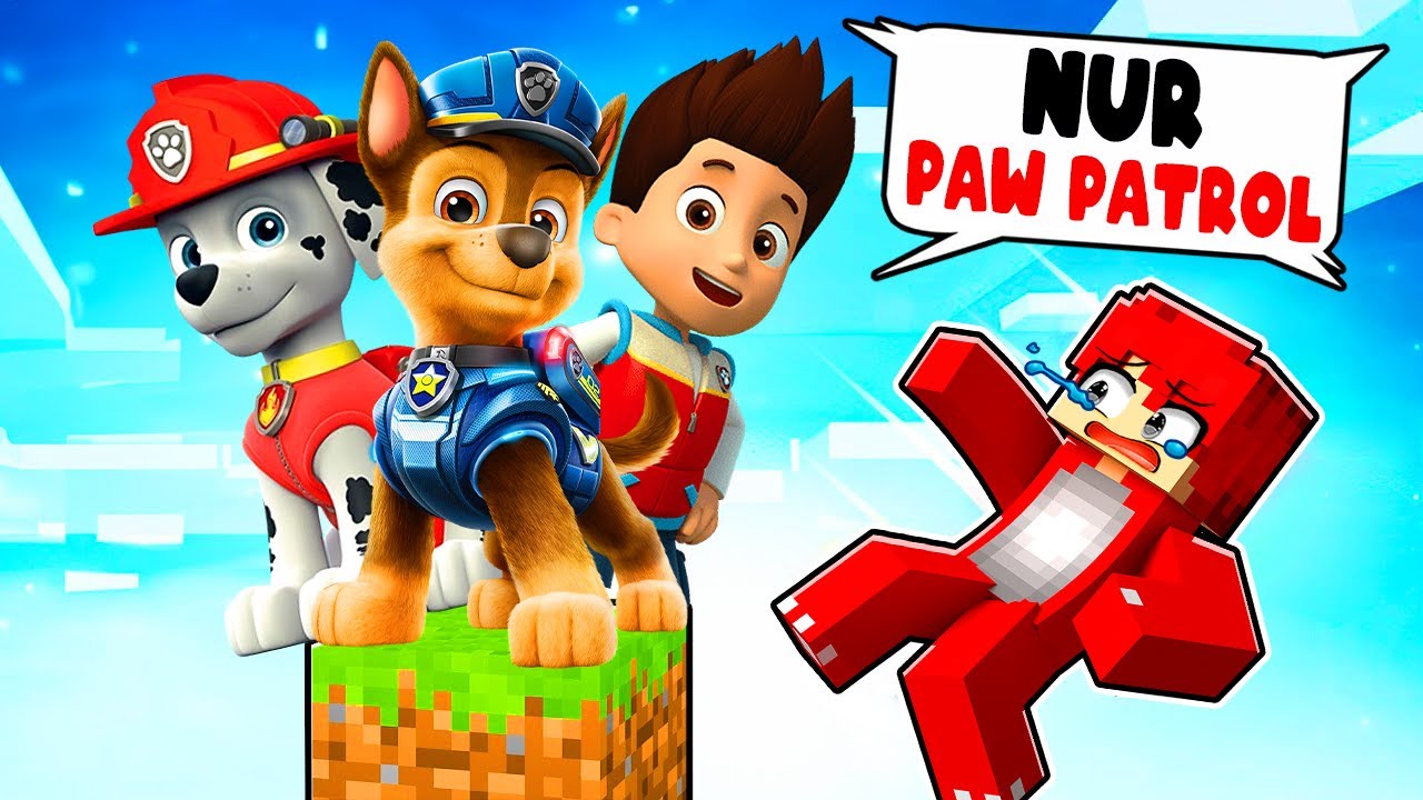 GEFANGEN mit CHASE PAW PATROL MOBS auf ONE BLOCK in MINECRAFT! - YouTube
