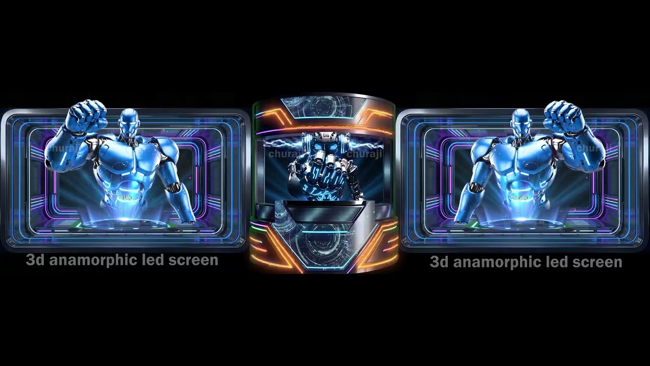 3d anamorphic led screen - YouTube