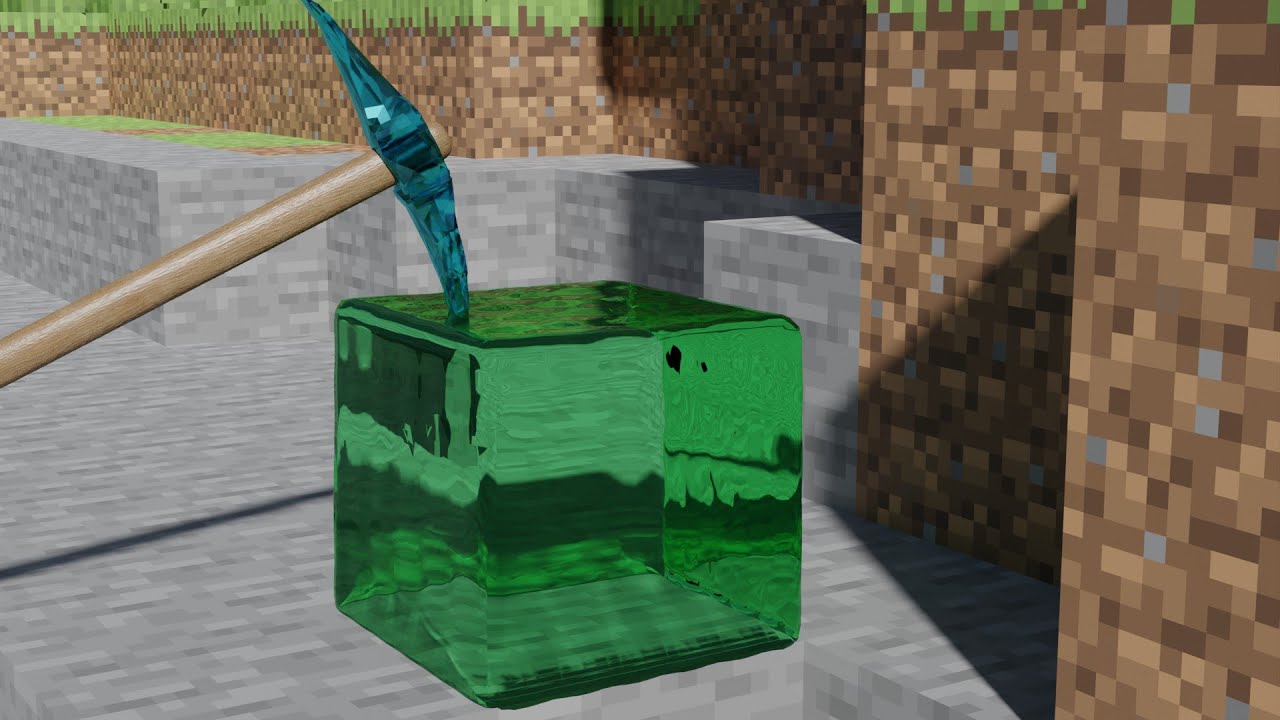 Realistic Slime block Minecraft Infinitely hit with a pickaxe ...