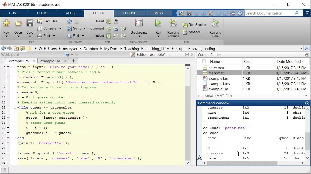 Loading and saving matlab data - YouTube