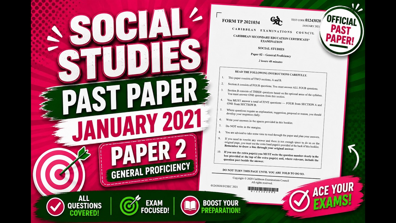 CSEC Social Studies - January 2021 paper 2 - Bootcamp 2026 - YouTube
