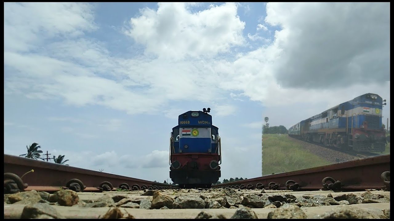 Bottom view of train crossing tnp wdm3a, Erode ALCo's in past time,ers ...