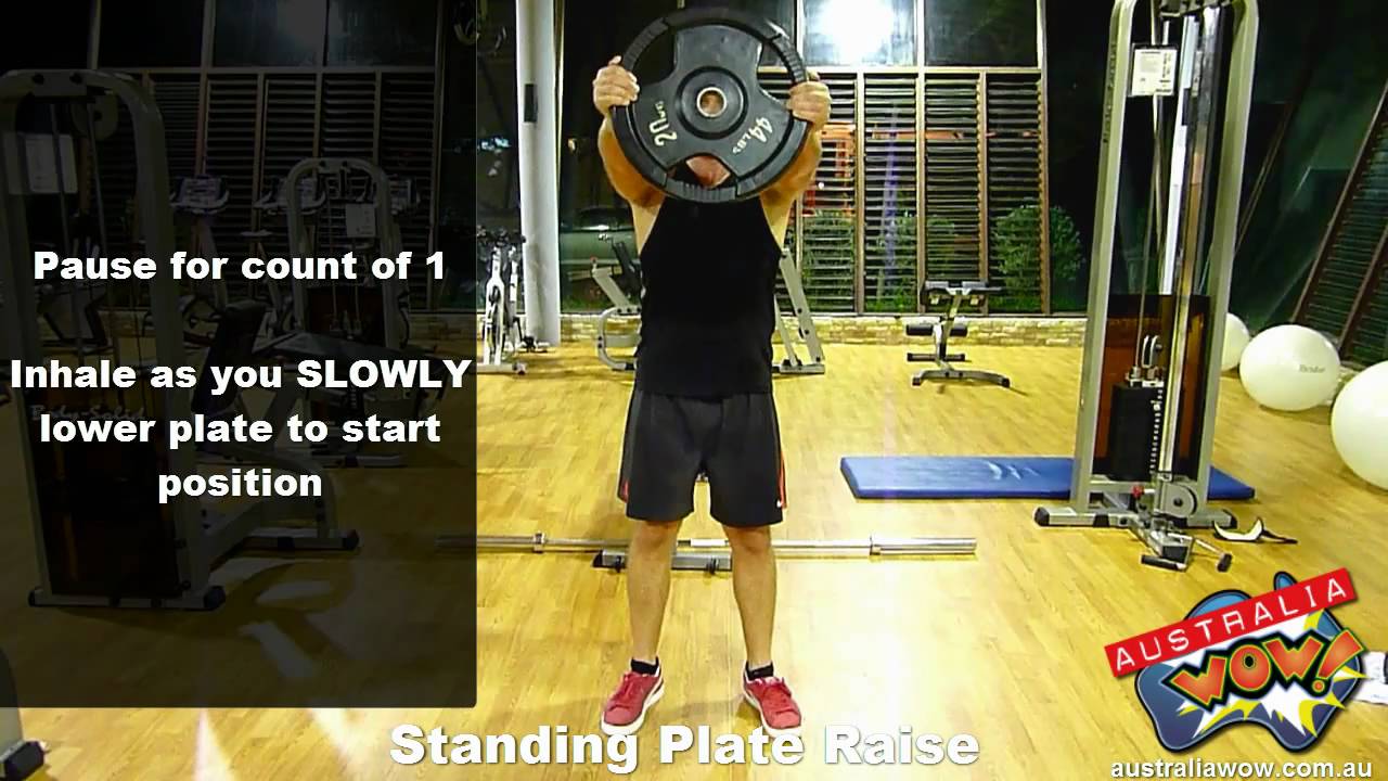 Standing Plate Raise - YouTube