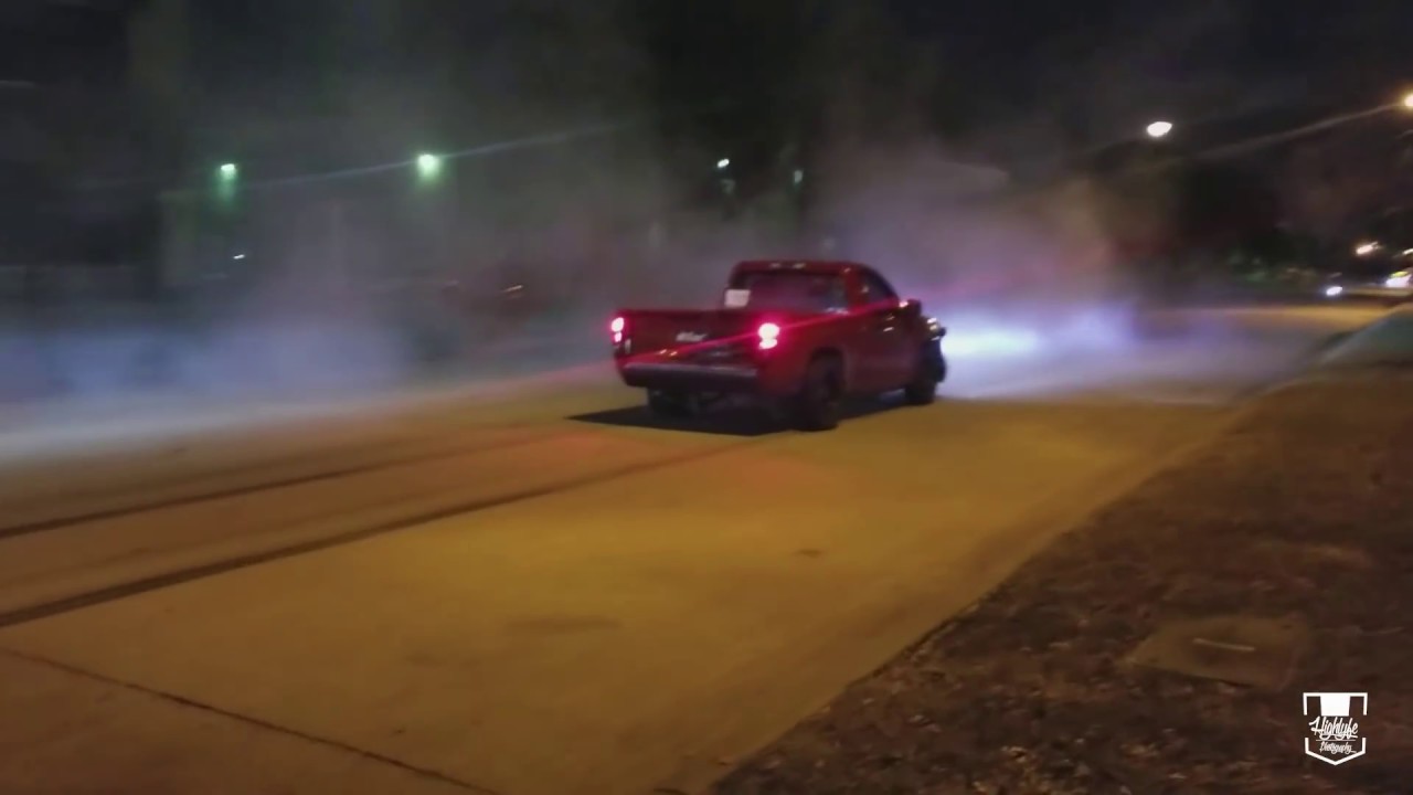 Dallas Trucks Street Racing! Winner took home CASH! Colorado Dominates ...