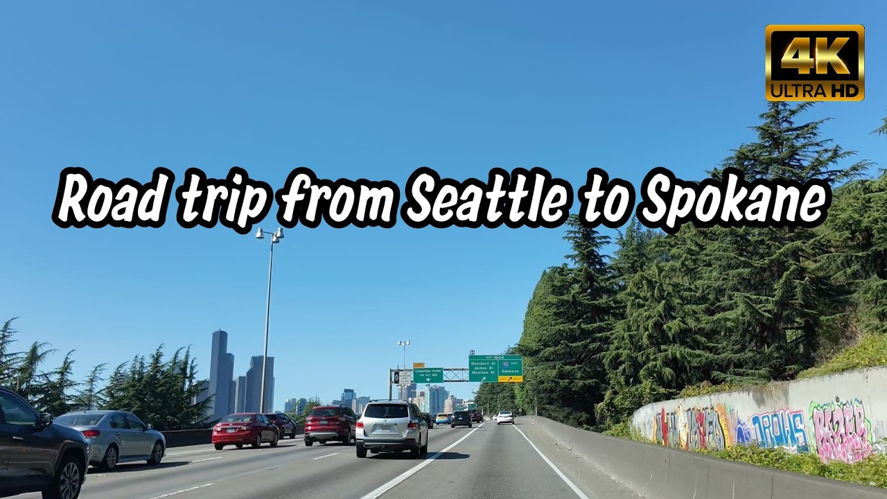 [4K] Road trip from Seattle to Spokane｜Washington State Road Trip ...