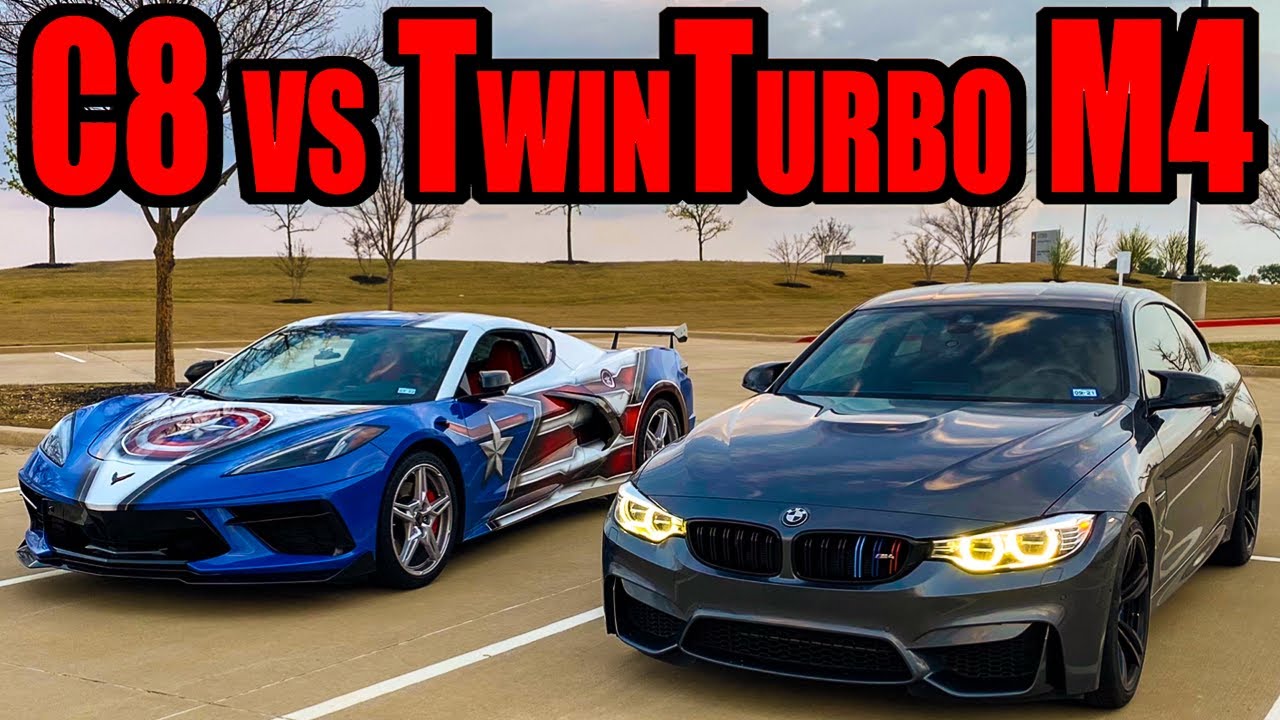 Roll Racing my C8 Corvette vs a 2016 TWIN-TURBO BMW M4! - YouTube