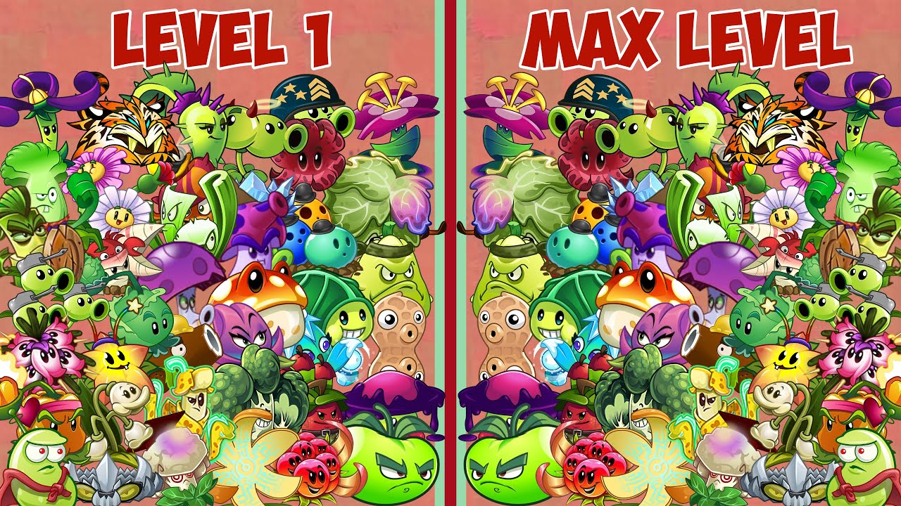 PvZ 2 Challenge - 25 Plants Level Max Vs 50 Plants Level 1 Vs 50 Cave ...