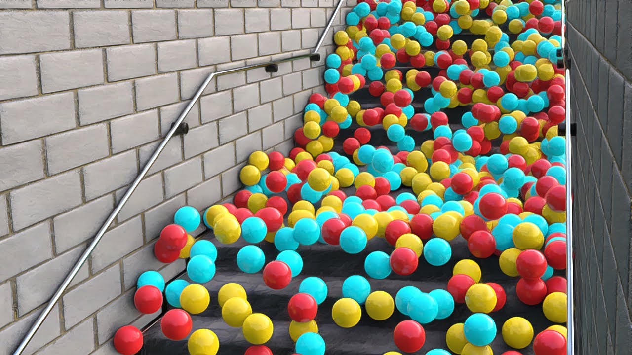 10000 Balls on stairs - Blender - YouTube