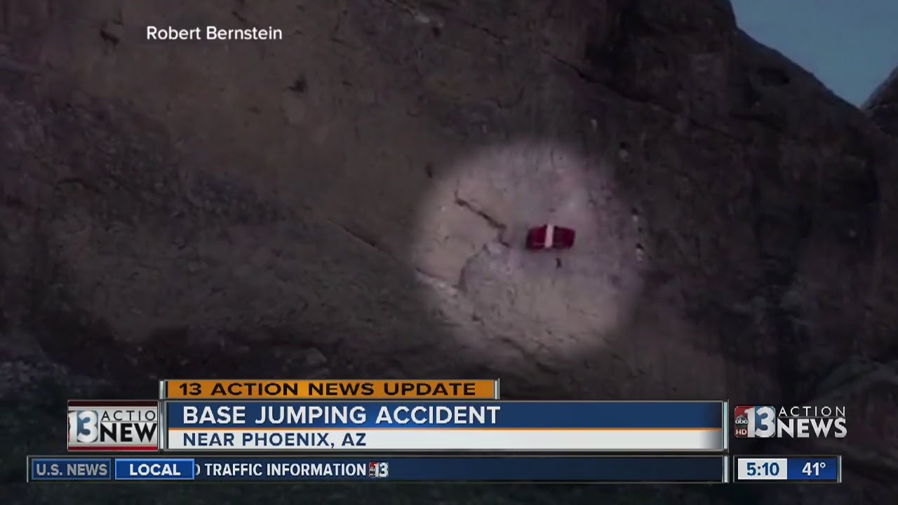 Base jumper recovering after bad jump - YouTube
