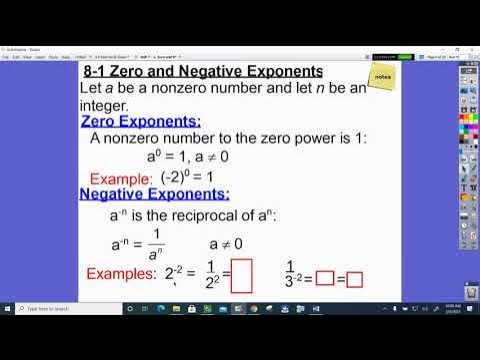Alg 7 a Zero and Negative Exponents - YouTube