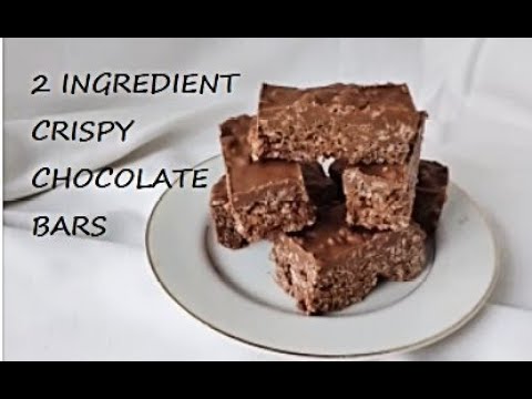 2 INGREDIENT - NO BAKE -CHOCOLATE CRISPY BARS recipe - YouTube