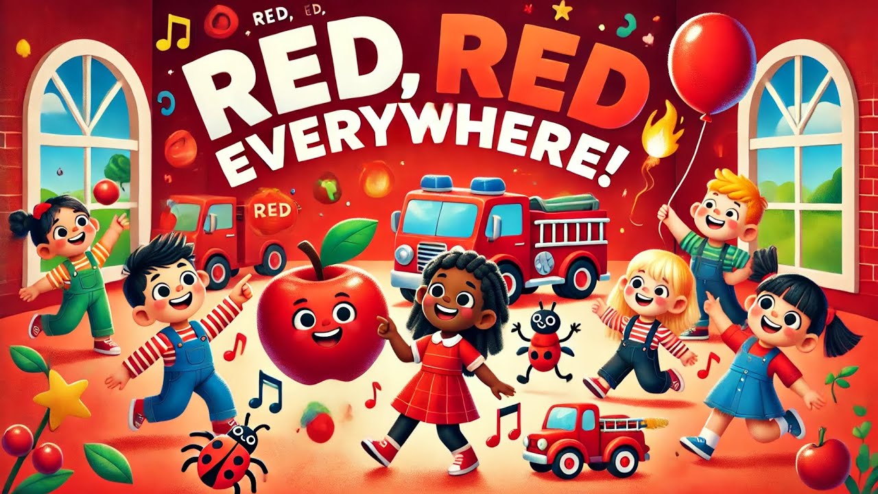 Red, Red, Everywhere! 🔴 | Fun & Catchy Color Song for Kids - YouTube