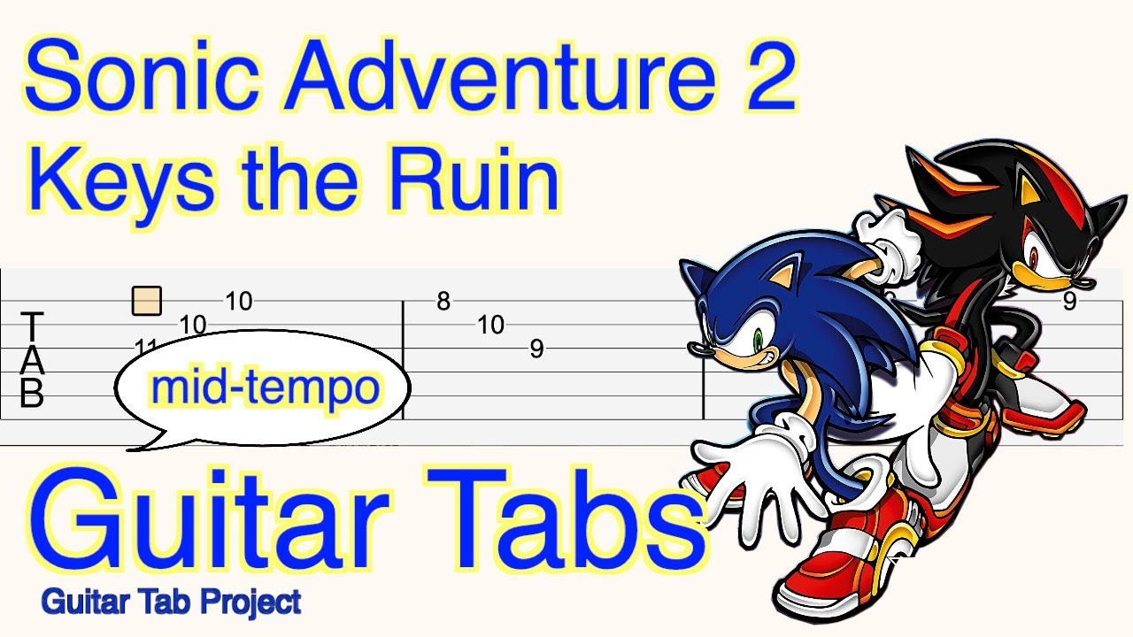 Sonic Adventure 2 Keys the Ruin (Pyramid Cave) medium tempo Guitar ...
