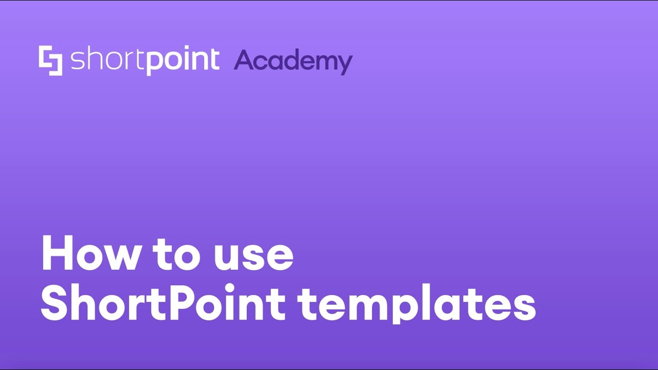Use ShortPoint templates - YouTube