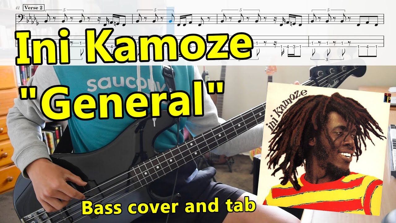 Ini Kamoze - "General" (bass cover and tab)