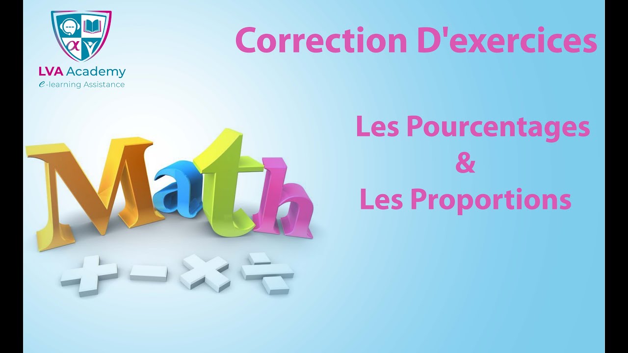 Math | Correction D'exercices sur Les Pourcentages et Les Proportions ...