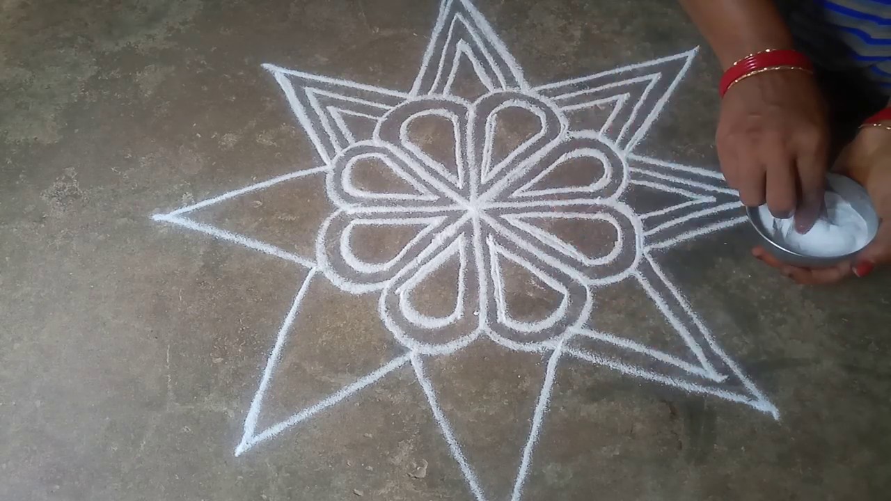 Aadi matham special Kolam// easy rangoli//Pandaga muggulu//63 - YouTube
