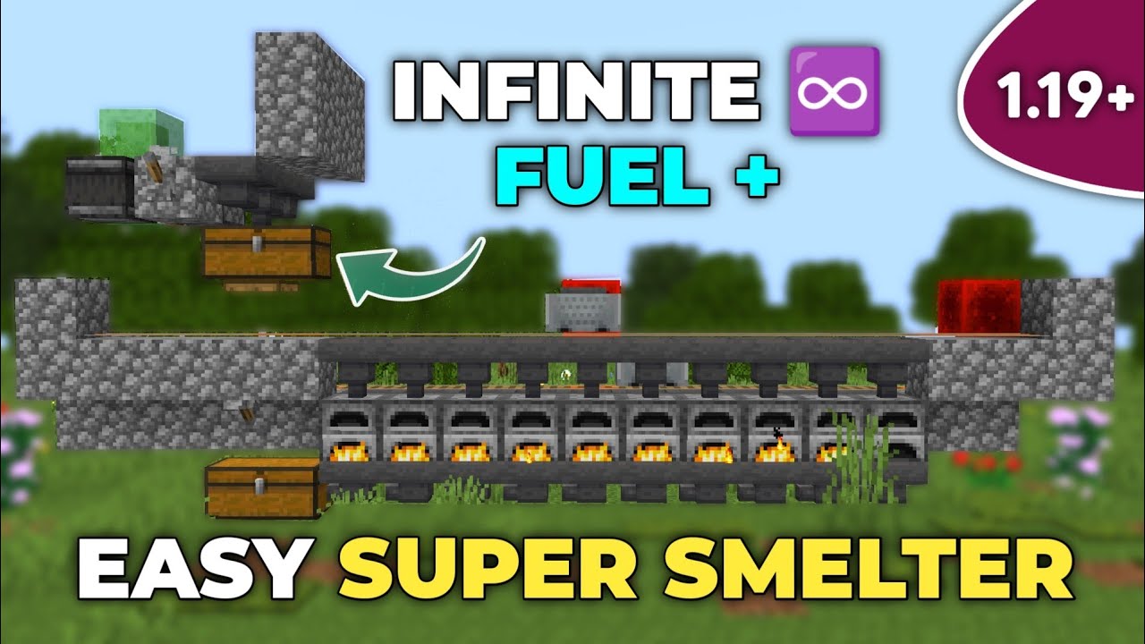 Easy Super Smelter with INFINITE Fuel | 10+ Stacks per hour! - YouTube