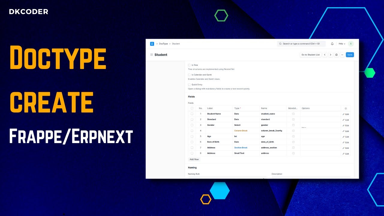 Create Doctype In Frappeerpnext Frappe Erpnext Dkcoder Youtube