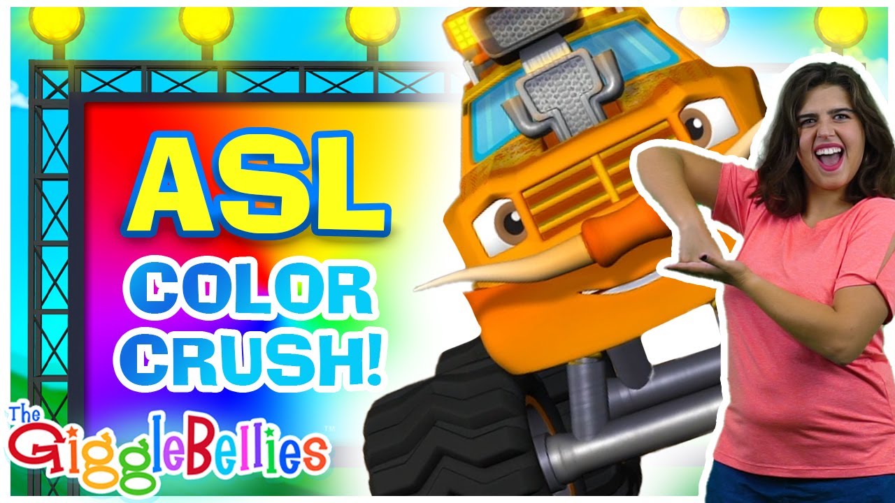 Monster Truck Color Crush! | ASL For Kids | Gigglebellies - YouTube