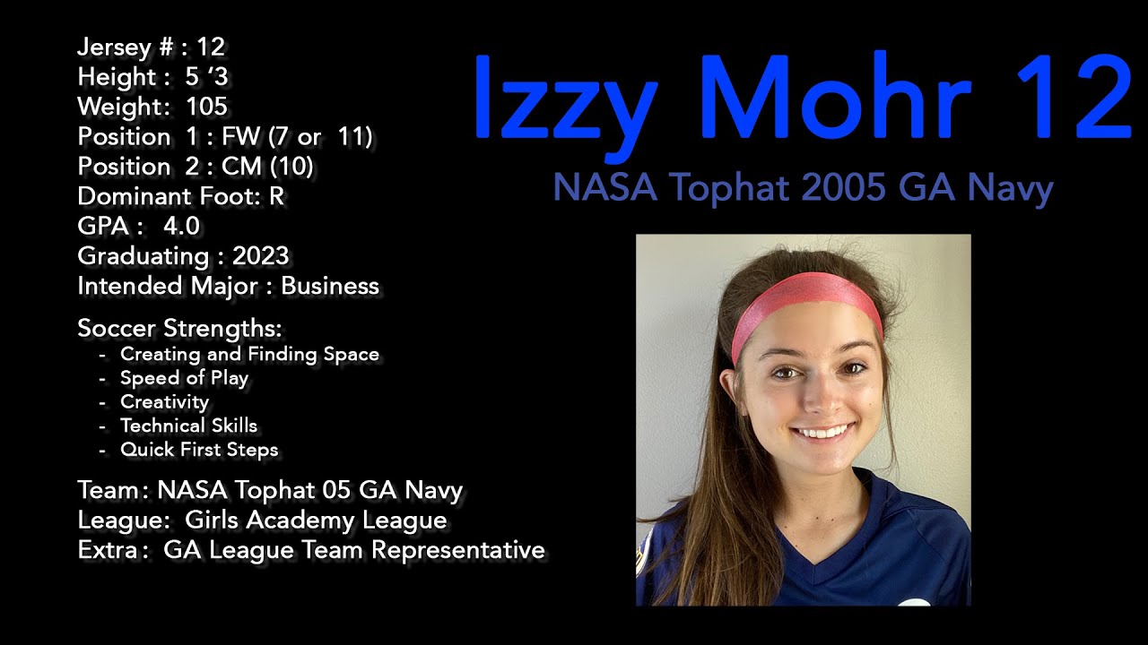 Izzy Mohr 2020 Soccer Highlights - YouTube