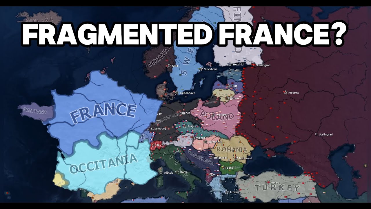 WW2 but France is fragmented hoi4 timelapse 1936-1944 - YouTube
