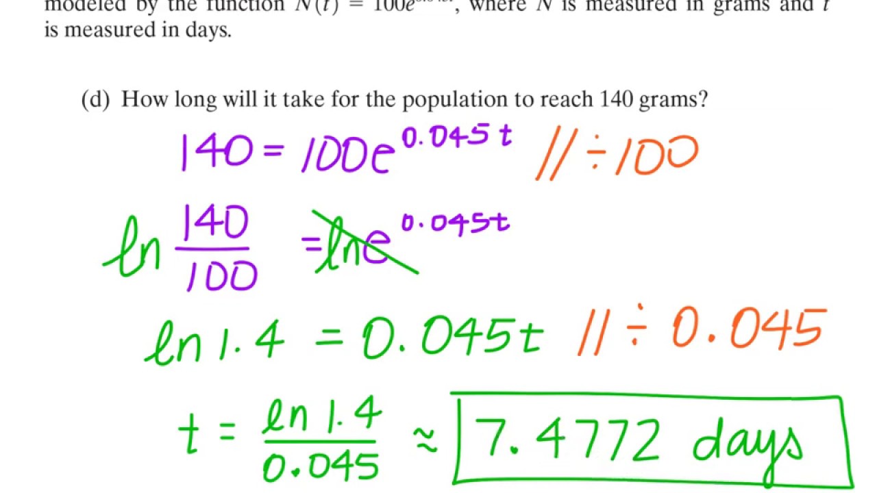 5.8 - Exponential Growth and Decay; Logistic Models - YouTube