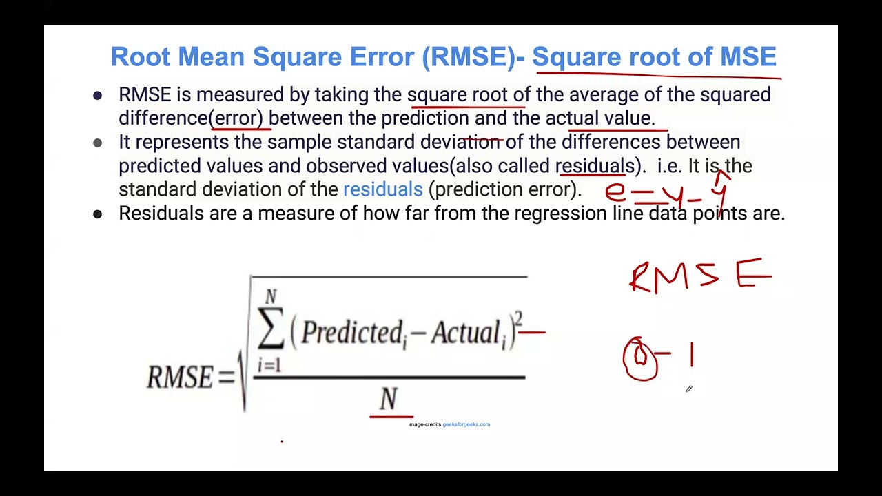 Root Mean Squared Error RMSE YouTube Root Mean Squared Error RMSE YouTube