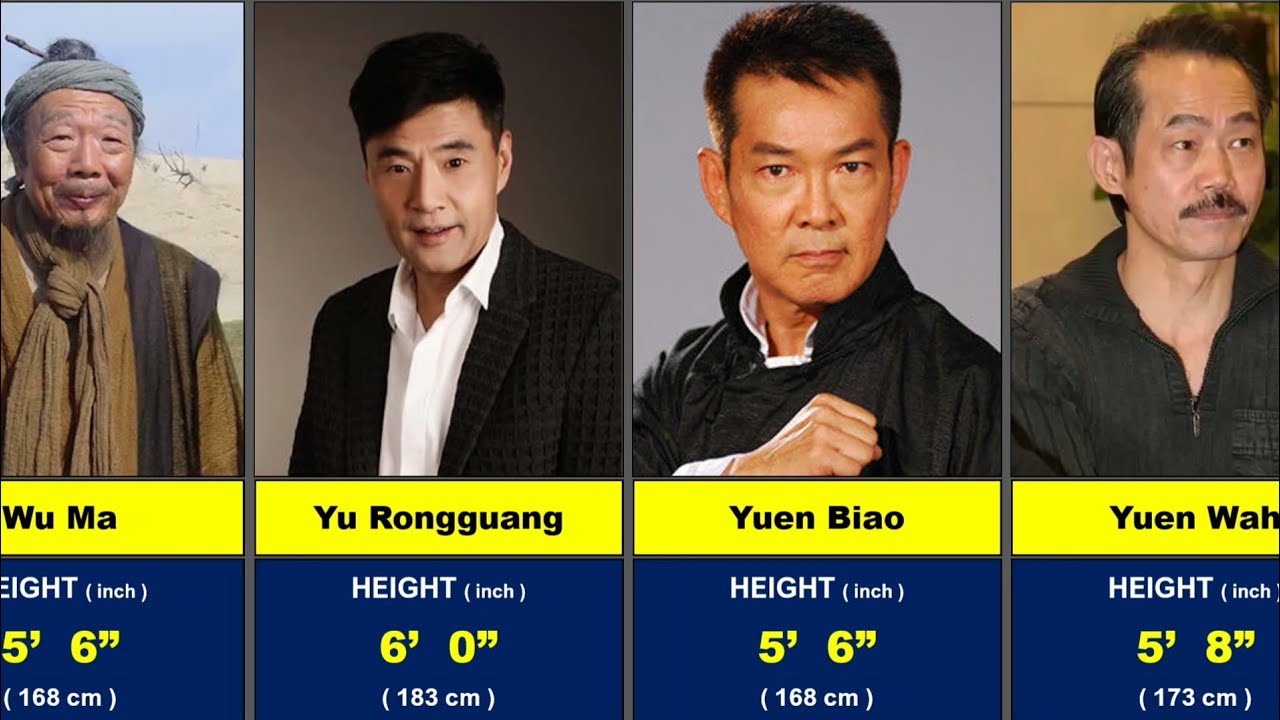 Heights Of Famous Chinese Actors - YouTube