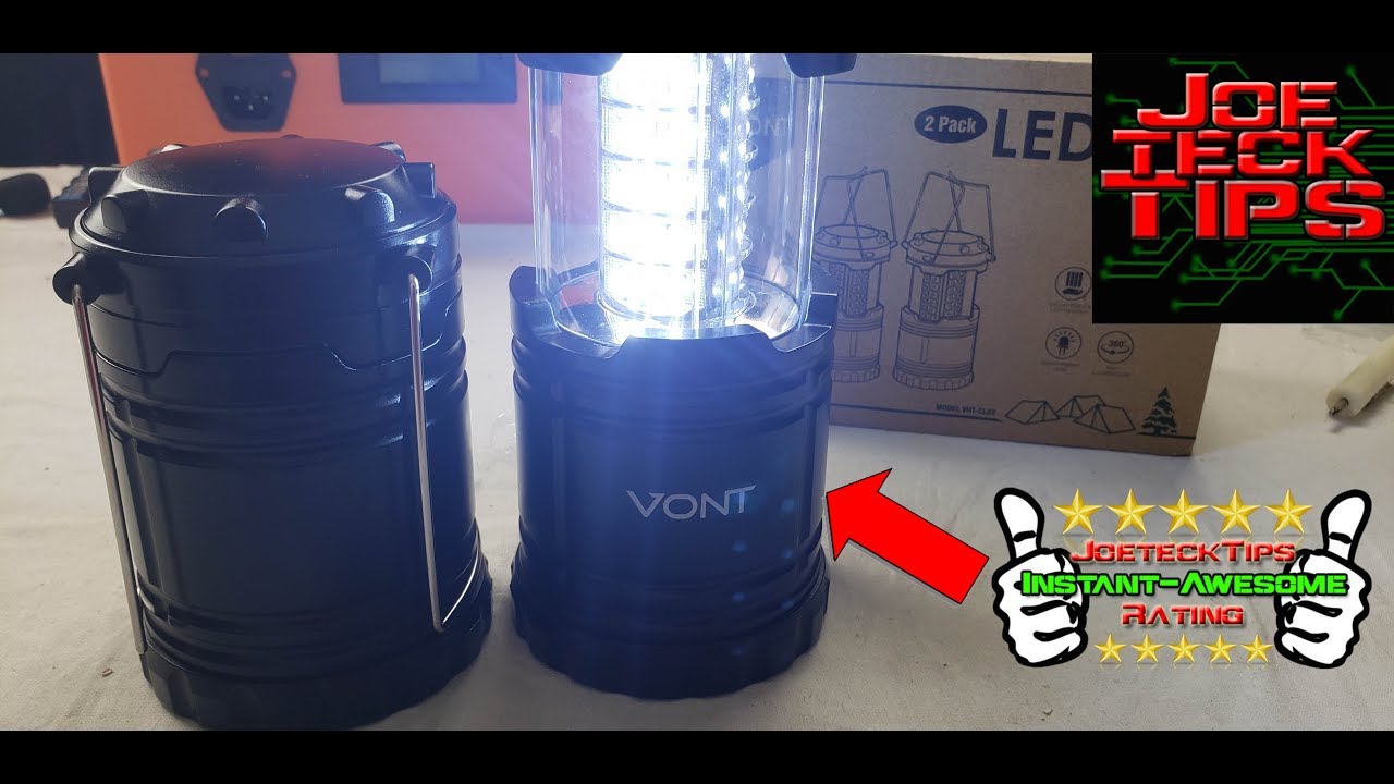 Vont 2 Pack 30 LED Camping Lantern Review | JoeteckTips - YouTube