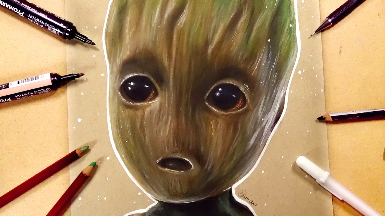 DRAWING BABY GROOT⭐ Guardians Of The Galaxy Volume 2 - YouTube