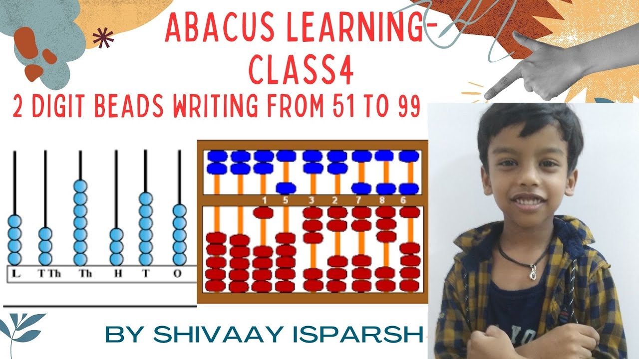 ABACUS LEARNING CLASS 4 WRITING 2 DIGITS BEADS FROM 51 TO 99. - YouTube