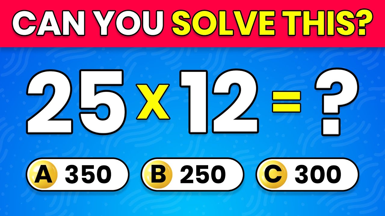 🔥 50 Hard Math Quiz Questions | Advanced Mental Math Challenge 🧠 - YouTube