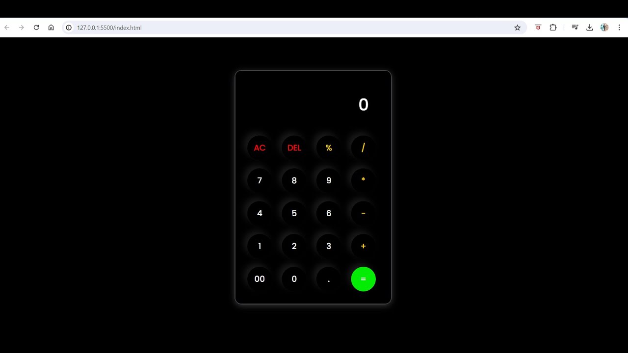 Calculator Using HTML, CSS & JavaScript in VS-code for Project ...