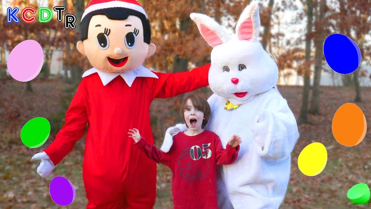 The Easter Bunny is Caught Hiding Easter Eggs near Christmas by the Elf ...