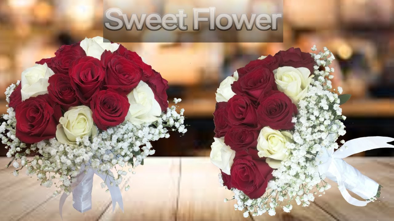 25 Roses Wedding Bouquet ||Flower arrangement tutorial. - YouTube