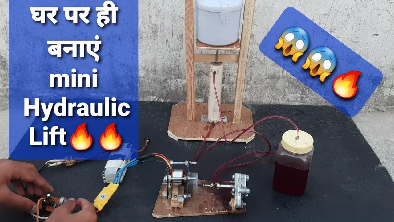 DIY...How to make mini Hydraulic Lift(crane)at Home. - YouTube