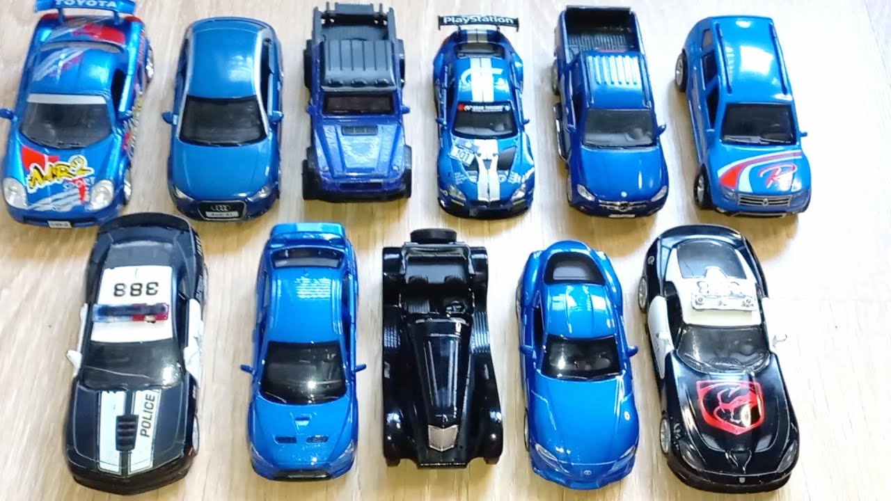 Compilation of blue and black small cars from my big box. - YouTube