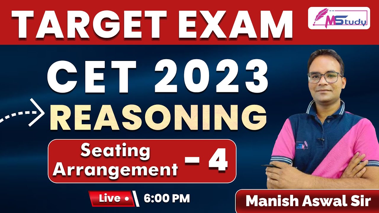 CET Online Classes 2023 | Seating Arrengement-4 | CET Reasoning Classes ...