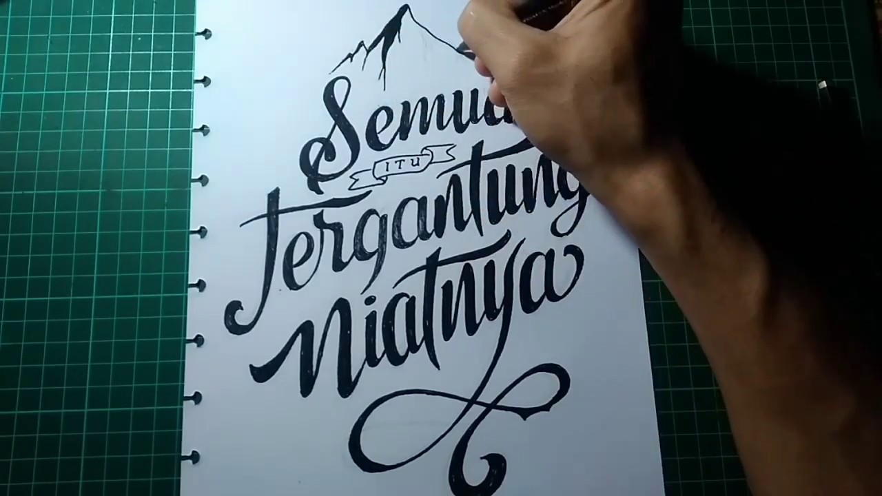 BELAJAR LETTERING #6 || speed drawing - YouTube