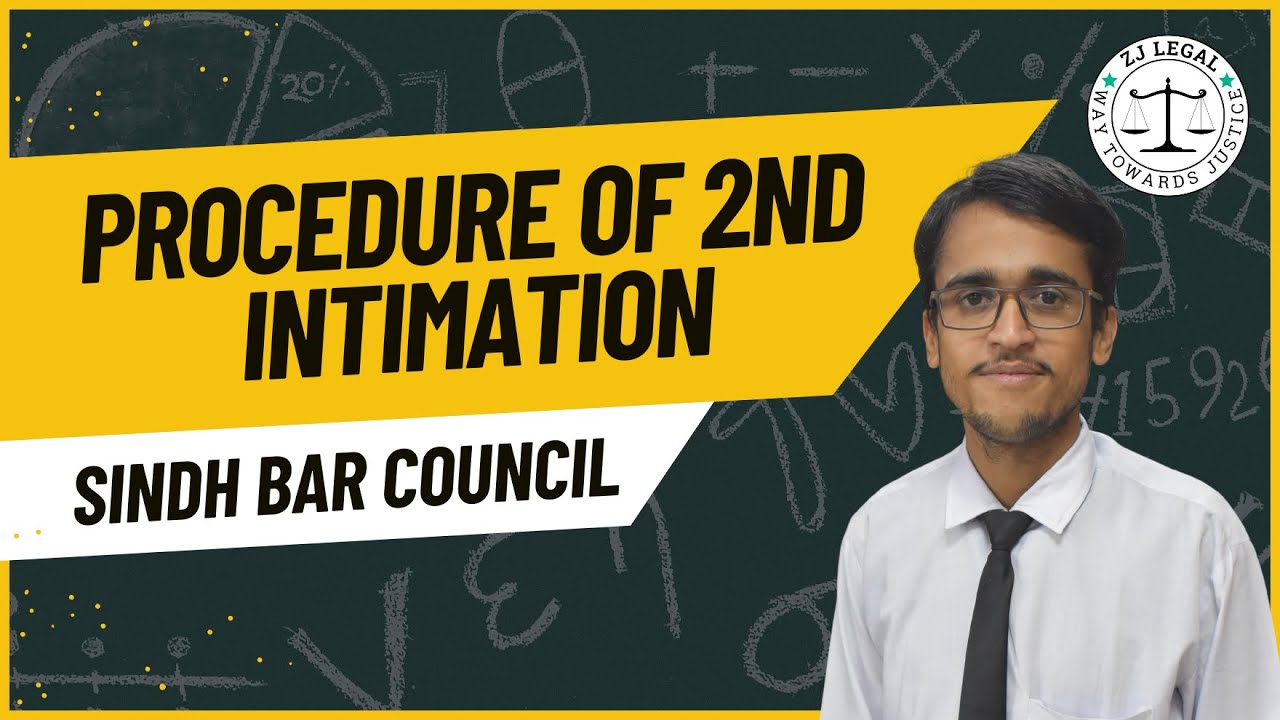 Procedure of Second Intimation | Sindh Bar Council - YouTube